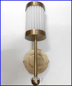 Art Deco Lamp » Antique Old Vintage Art Deco Brass & Milk Glass Rod ...