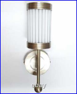 Art Deco Lamp » Antique Old Vintage Art Deco Brass & Milk Glass Rod ...