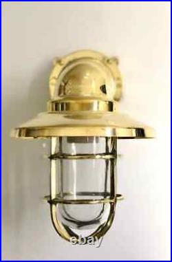 Art Deco Lamp » Nautical Solid Brass Outdoor Exterior Wall Light Fixture With Junction Box